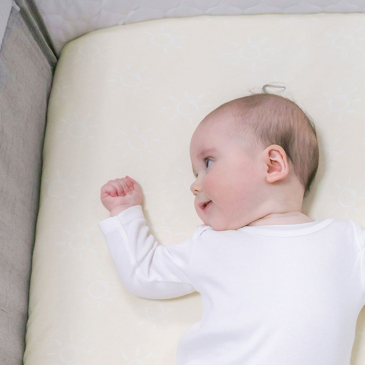 Nordic 2pk Jersey Co Sleeper/Bedside Sleeper Fitted Sheets Vanilla/Lat